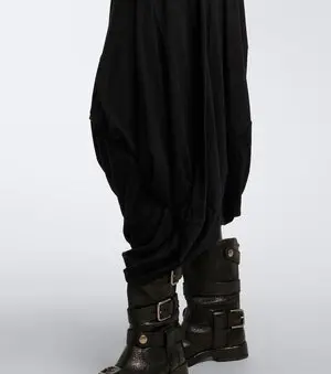 Junya Watanabe Asymmetric Draped Wool Midi Skirt