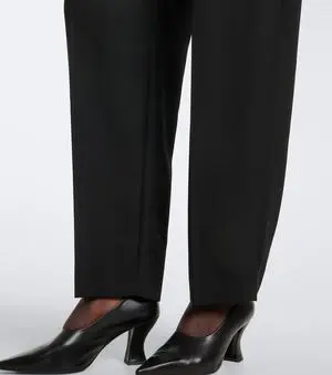 Khaite Dugan Pleated Virgin Wool Straight Pants