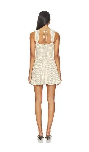 For Love & Lemons That's Amor Mini Dress In Tan