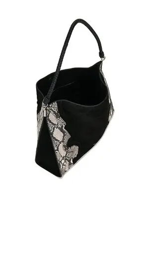 Veronica Beard Snake Embossed Vida Hobo Bag In Black