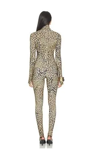 Norma Kamali Long Sleeve Slim Fit Turtle Catsuit With Footie In Multi