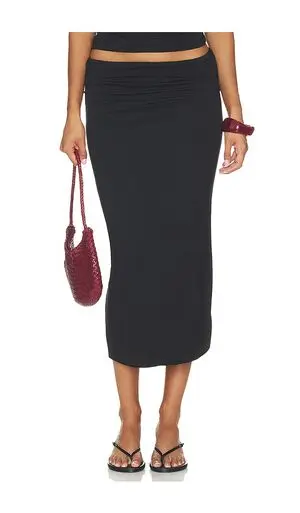Eterne Elsa Soft Jersey Midi Skirt - Black