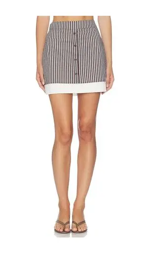 Line & Dot X Chandler Skirt In Brown