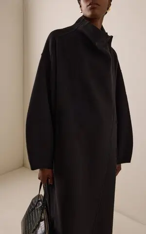 THE FRANKIE SHOP Leroy Funnel-neck Wool-blend Coat