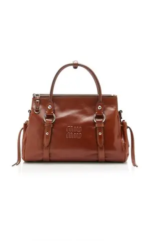 Miu Miu Leather Top Handle Bag - Brown