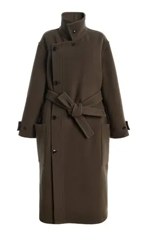 LEMAIRE Wrap Cotton Trench Coat - Olive