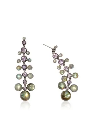 Nak Armstrong Dew Drop Sterling Silver Labradorite Earrings - Grey