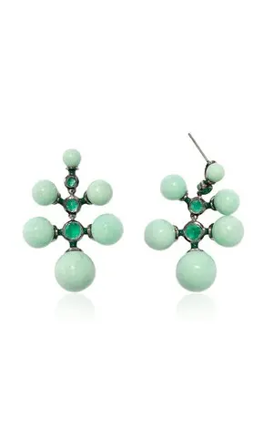 Nak Armstrong Radiant Earrings Sterling Silver Chrysoprase Earrings - Green