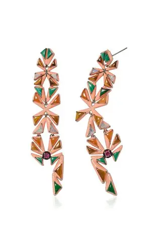 Nak Armstrong Navajo Sterling Silver Ruby Earrings - Orange