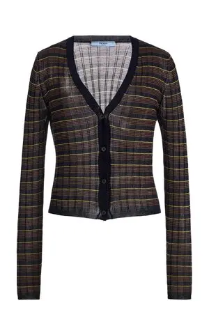 Prada D Wool-silk Cardigan - Stripe