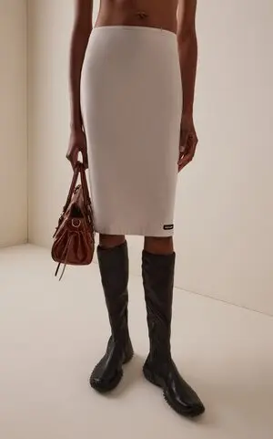 Miu Miu Cotton-blend Poplin Midi Skirt