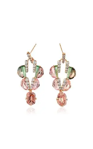 Nak Armstrong Tuxedo 20k Rose Gold Zircon Earrings - Pink