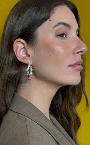 Nak Armstrong Tuxedo 20k Rose Gold Zircon Earrings