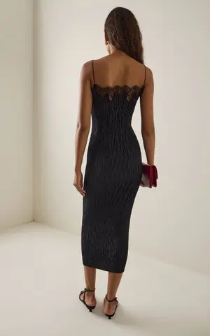 FFORME Lumie Pleated Lace Midi Dress