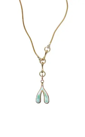Nak Armstrong Wishbone 20k Rose Gold Agate Pendant