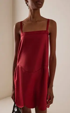Miu Miu Embroidered Silk Mini Dress