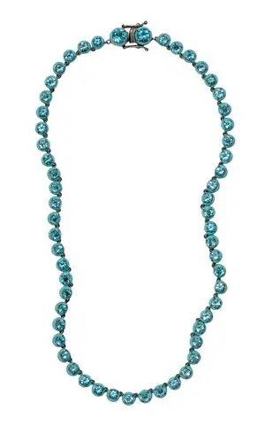 Nak Armstrong Small Georgian Sterling Silver Apatite Riviere Necklace - Blue