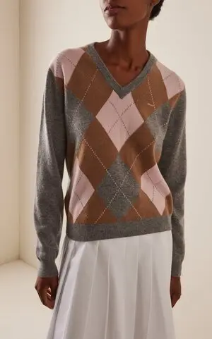Prada Argyle Cashmere Sweater - Multi