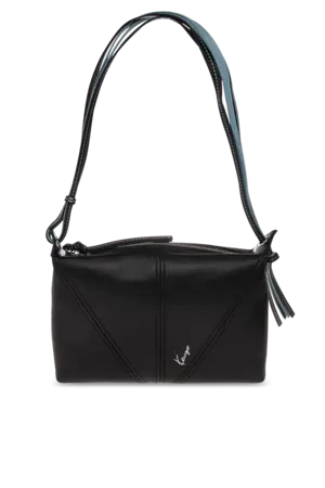 Kenzo Leather Bag With Logo - Black