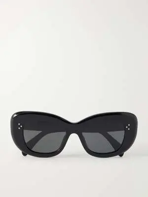 Celine Diane Round-frame Acetate Sunglasses - Black