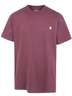 Carhartt Work In Progress T-shirt S/s "american Script - Red