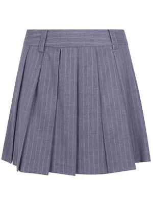 DUNST Mini Pleated Skirt Pleats Mini Striped Skirt - Gray