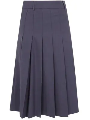 DUNST Pleated Long Skirt Pleats Long Skirt - Gray