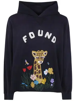 FOUND Hoodie "embroidered Wildlife - Black