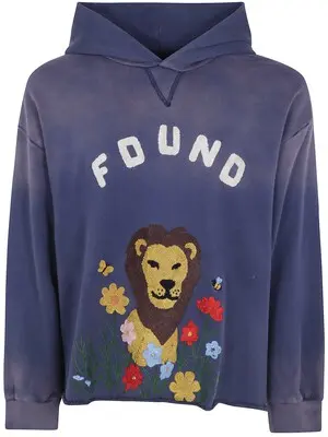 FOUND Hoodie Embroidered "embroidered Wildlife - Blue