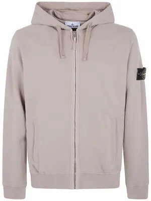 Stone Island Cotton Hoodie Sweatshirt - Beige