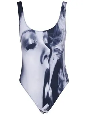 JEAN PAUL GAULTIER Swimsuit Printed "smoking - Black