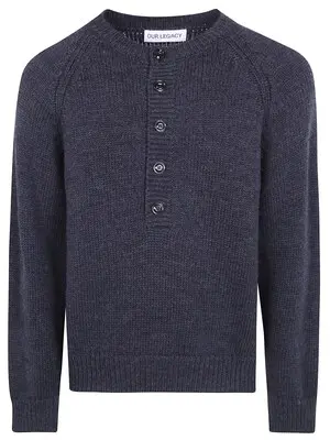 Our Legacy Henley Sweater "shore Henley - Gray