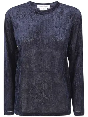Comme Des Garçons Shirt Thin Roundneck Polyester Mesh Velour Washer