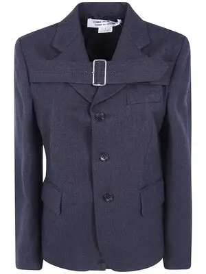 Comme Des Garçons Belted Jacket "wool Thick Gabard