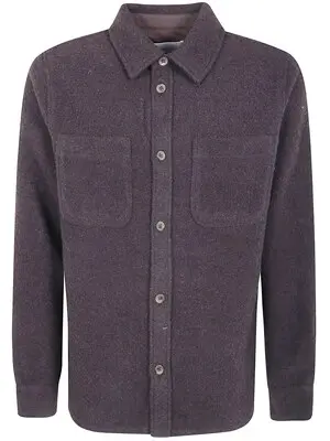 LES DEUX Jacket Boucle Overshirt - Brown