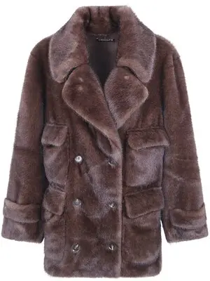 DRHOPE Faux Fur Coat "9141.eko Mi2 Ganache