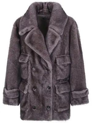 DRHOPE Faux Fur Coat Eko Mi4 Mocha Mousse