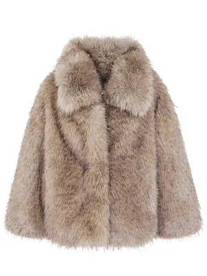 Essentiel Antwerp Faux Fur Coat "kastanje