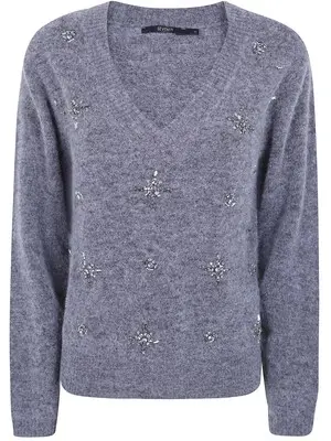 Seventy Sweater V-neck "v Neck Sweater With Stones