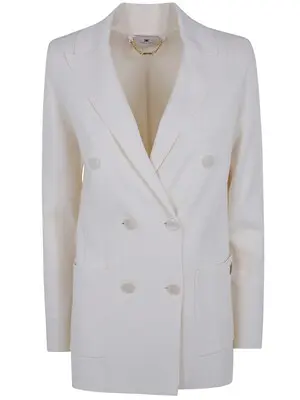 Elisabetta Franchi Sweater V-neck Tricot V Neck Sweater - White