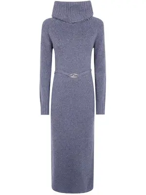 TWINSET Long Sleeve Turtleneck Dress