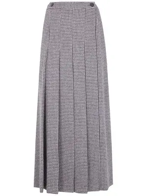 HARRIS WHARF LONDON Long Plated Skirt Patterned Moleskin
