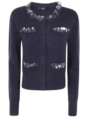 Seventy Cardigan With Appliques - Black