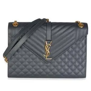 Saint Laurent Storm Grain De Poudre Matelasse Triquilt Monogram Satchel