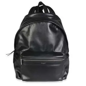 Saint Laurent Matte Leather City Backpack - Black