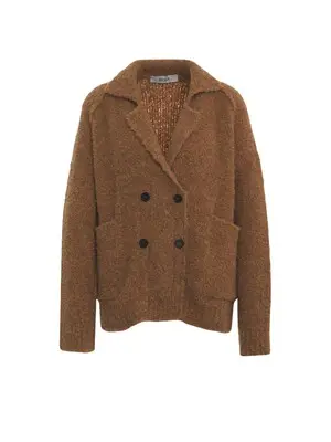 JUCCA Sweater To Double-breasted Jacket - Brown