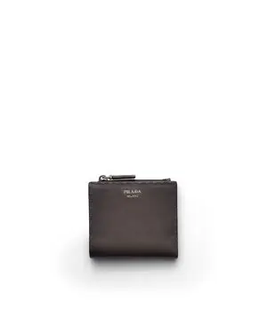 Prada Small Leather Wallet - Grey