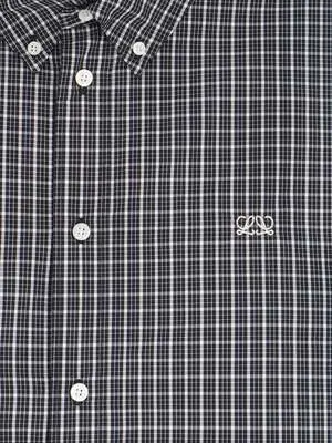 Loewe Technical Cotton Shirt With Allover Check Pattern
