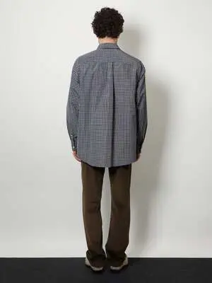 Loewe Technical Cotton Shirt With Allover Check Pattern - Black