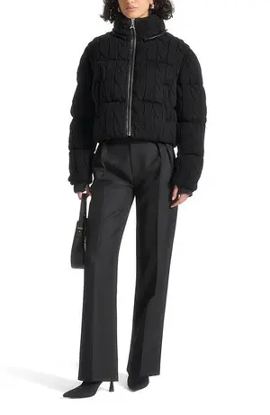 Manière De Voir Kristina 2-in-1 Cable Knit Puffer Jacket/gilet